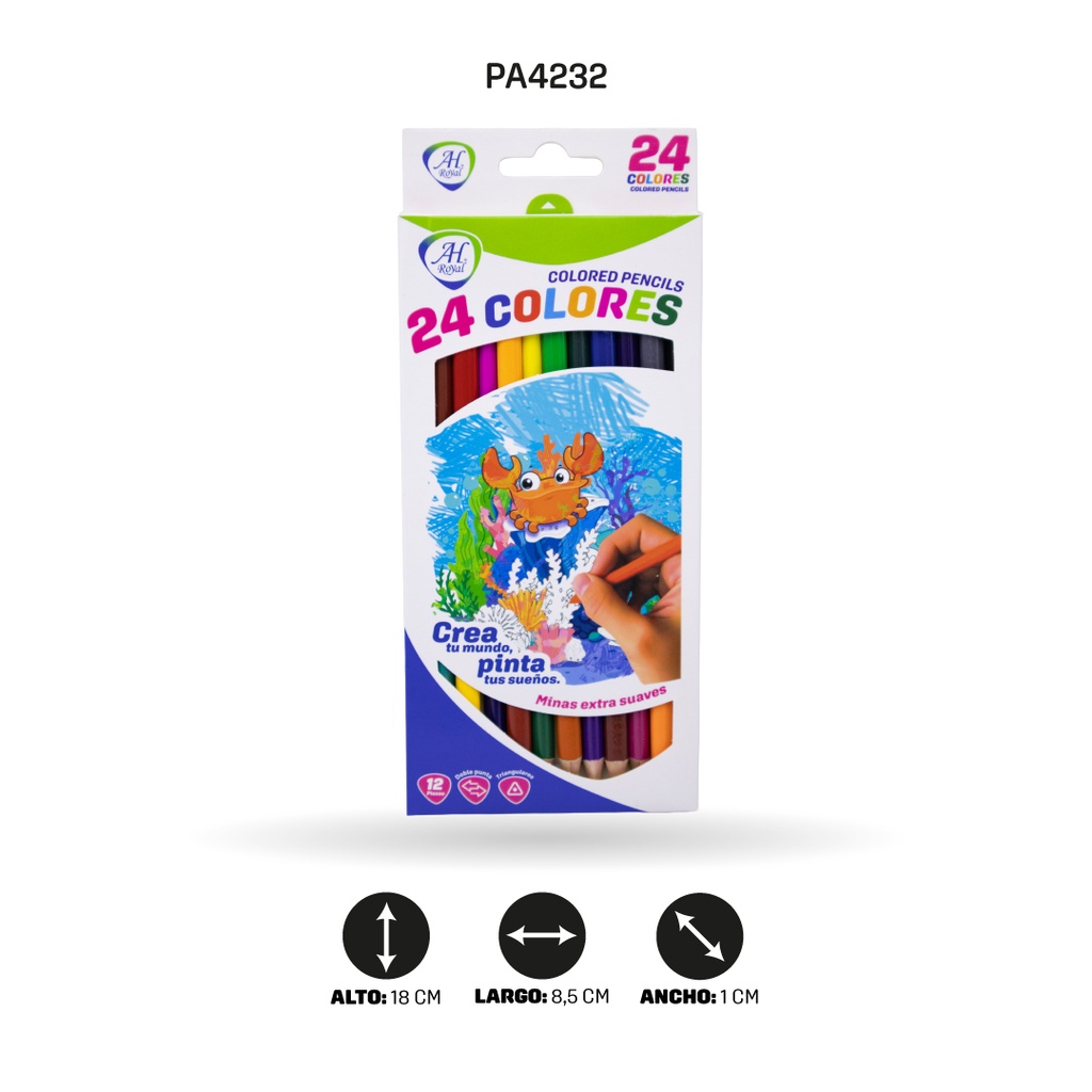 COLOR AH ROYAL X 24 DOBLE PUNTA 3MM [PAC3482] | Imp. El Punto del Arte